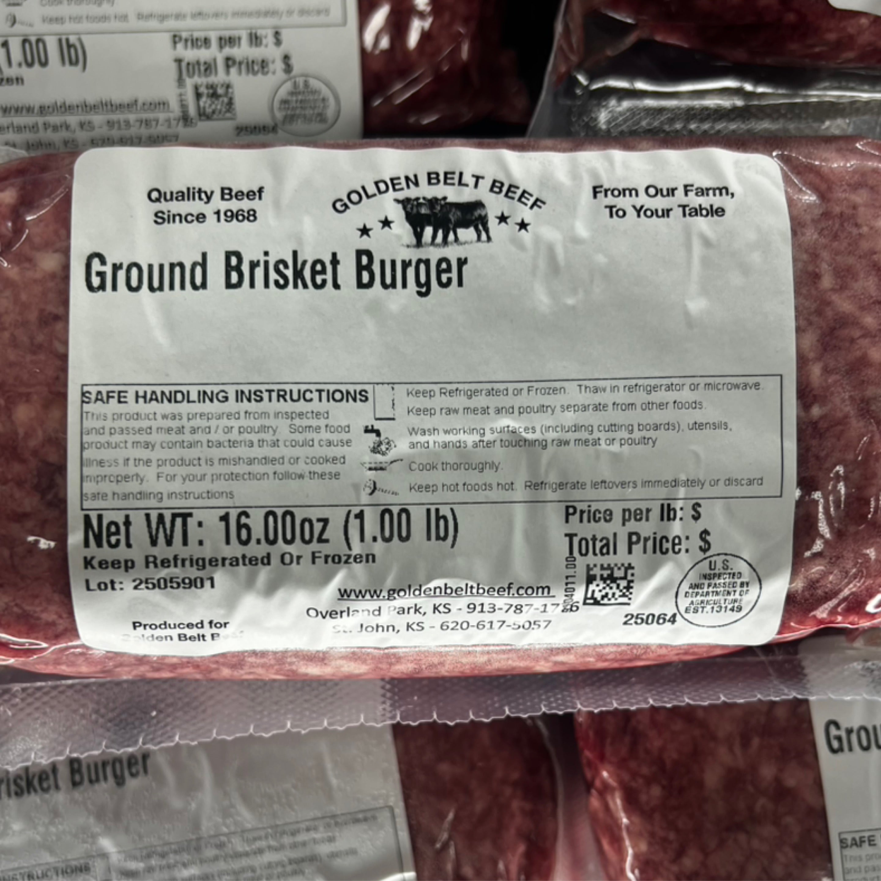 Ground Brisket | Golden Belt Beef - Overland Park Kansas Raised Beef ...